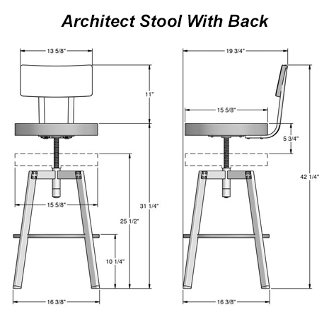 Architect Stool Vermont Furniture | Modern Design Contemporary Furniture
